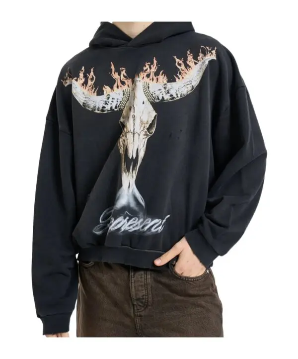 REPRESENT Graphic Print Hoodie - Black