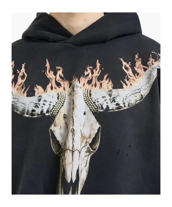 REPRESENT Graphic Print Distressed Hoodie