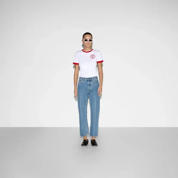 Gucci Low Rise Cropped Five-pocket Denim Pants