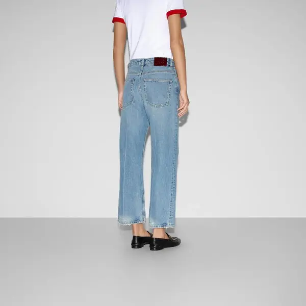 Gucci Low Rise Cropped Five-pocket Denim Pants