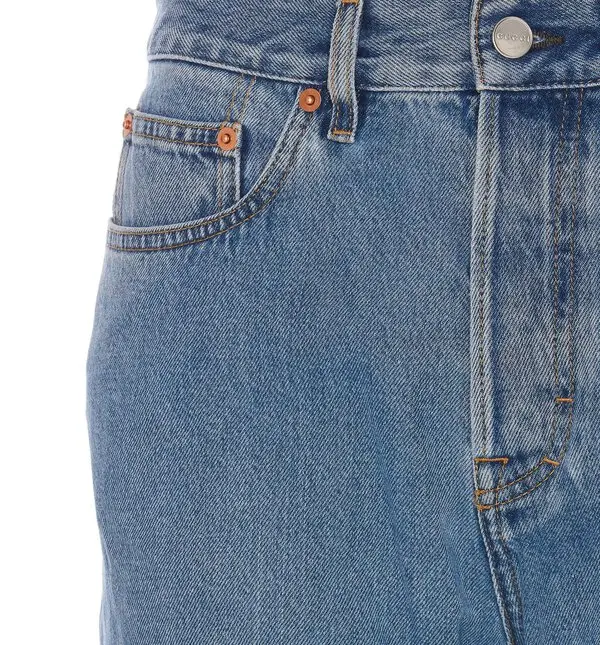 Gucci Low Rise Cropped Five-pocket Denim Pants