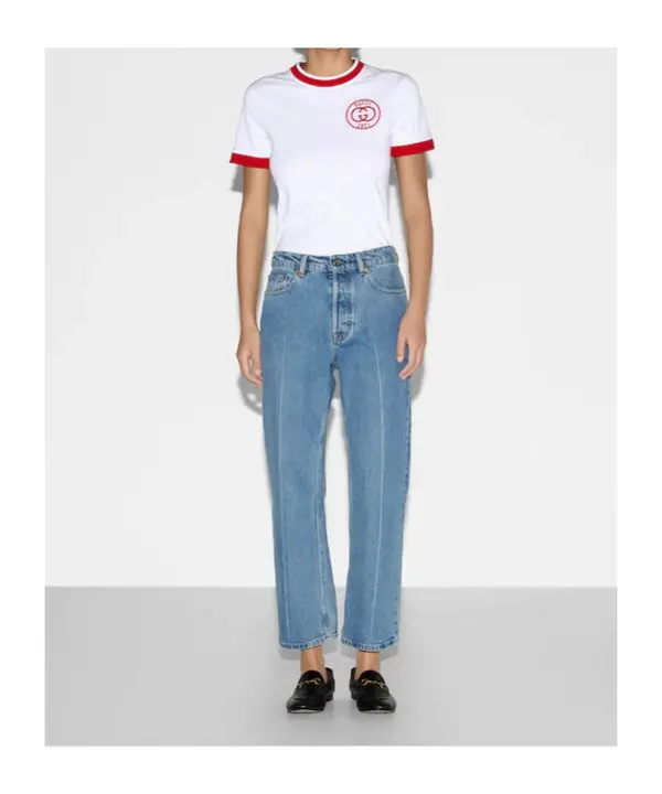 Gucci Low Rise Cropped Five-pocket Denim Pants