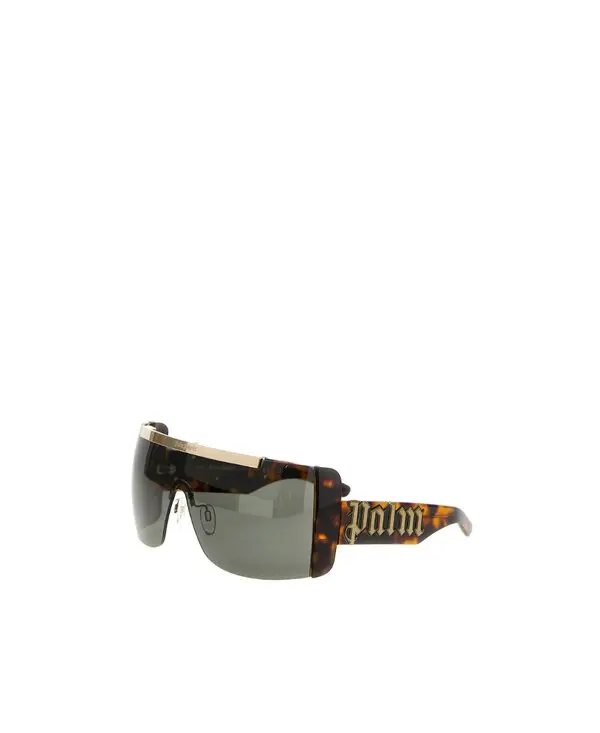 Palm Angels Tortoiseshell Effect Shield Sunglasses