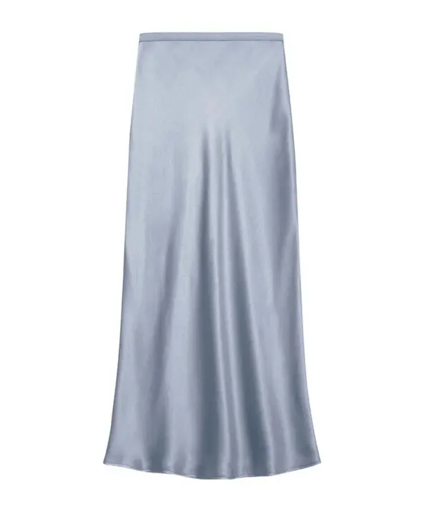 ANINE BING Bar Bias-cut Silk Midi Skirt