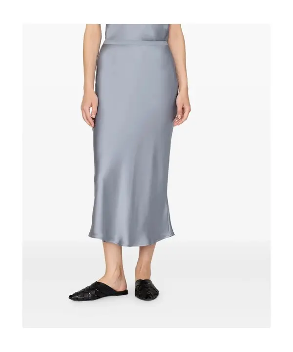 ANINE BING Bar Bias-cut Silk Midi Skirt