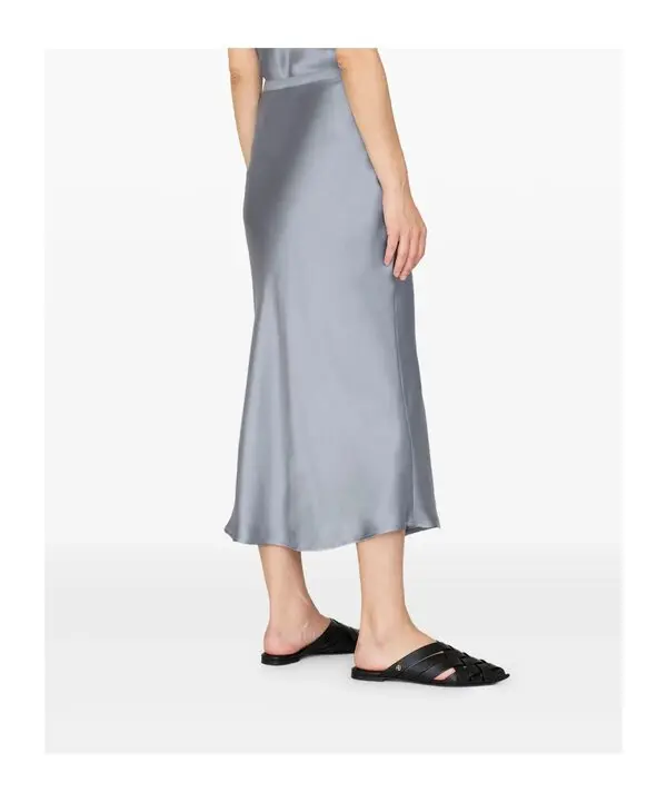 ANINE BING Bar Bias-cut Silk Midi Skirt