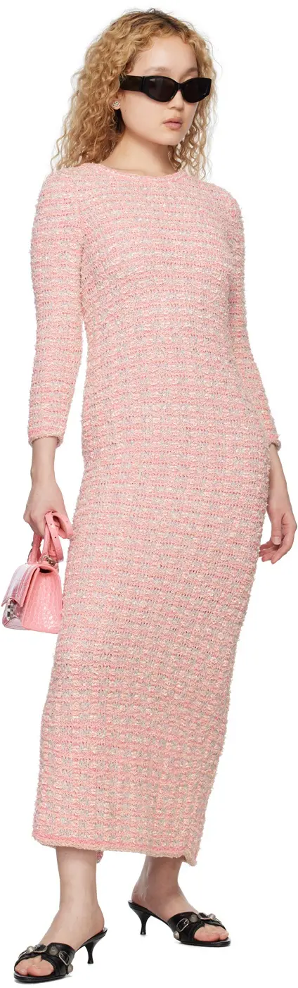 Balenciaga Hourglass Xs Logo Plaque Tote Bag - Pink