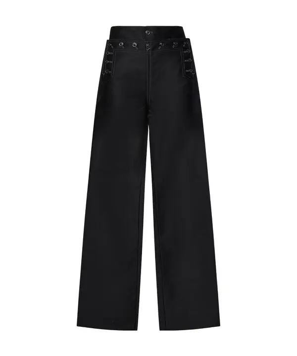 MAISON MARGIELA Layered Wide-leg Trousers - Black