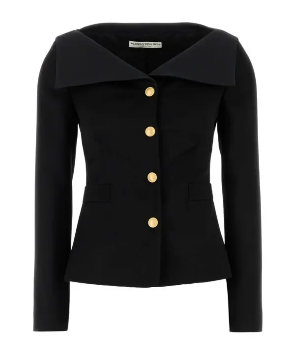 Alessandra Rich Mikado Collar Light Jacket