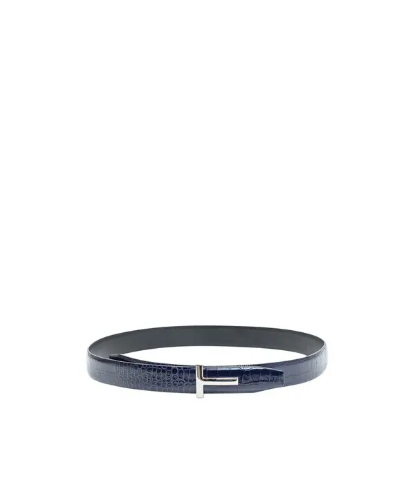 TOM FORD Logo Buckled Leather Belt - Black