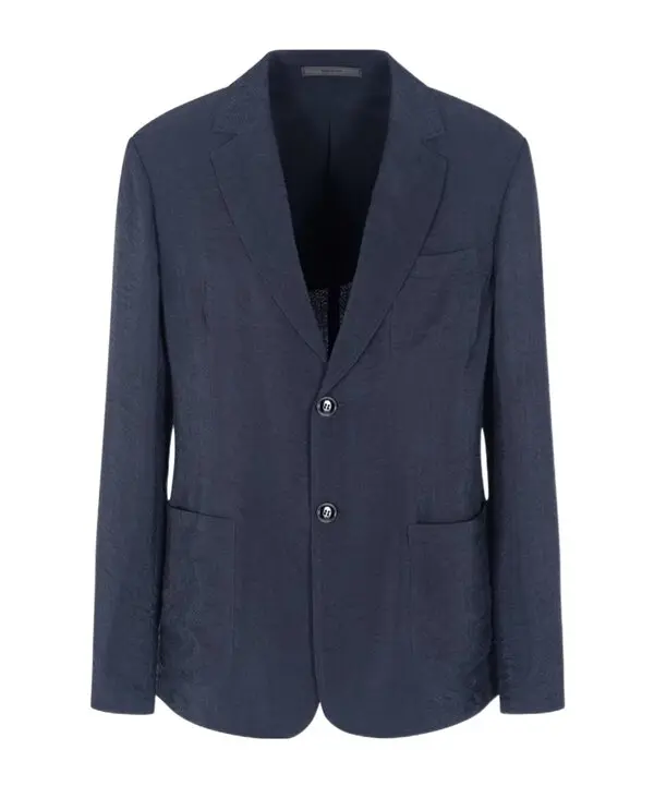 Giorgio Armani Single-breasted Long-sleeved Blazer - Blue