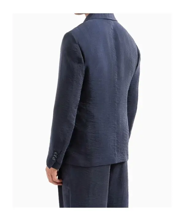 Giorgio Armani Single-breasted Long-sleeved Blazer - Blue