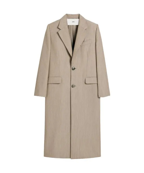 Ami Back Slit Long Coat - Ginger
