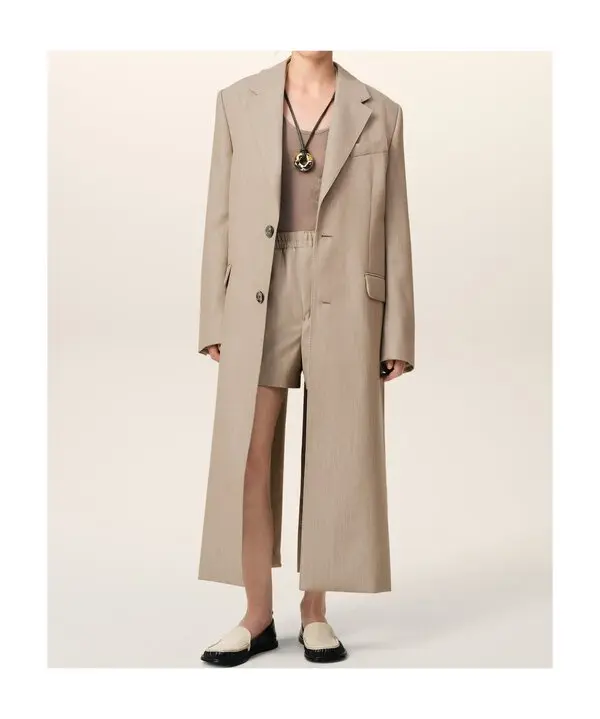 Ami Back Slit Long Coat
