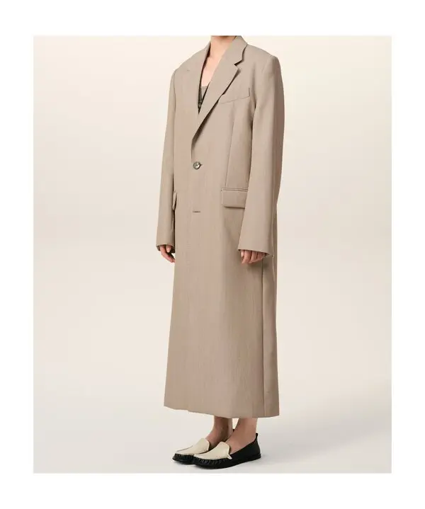 Ami Back Slit Long Coat