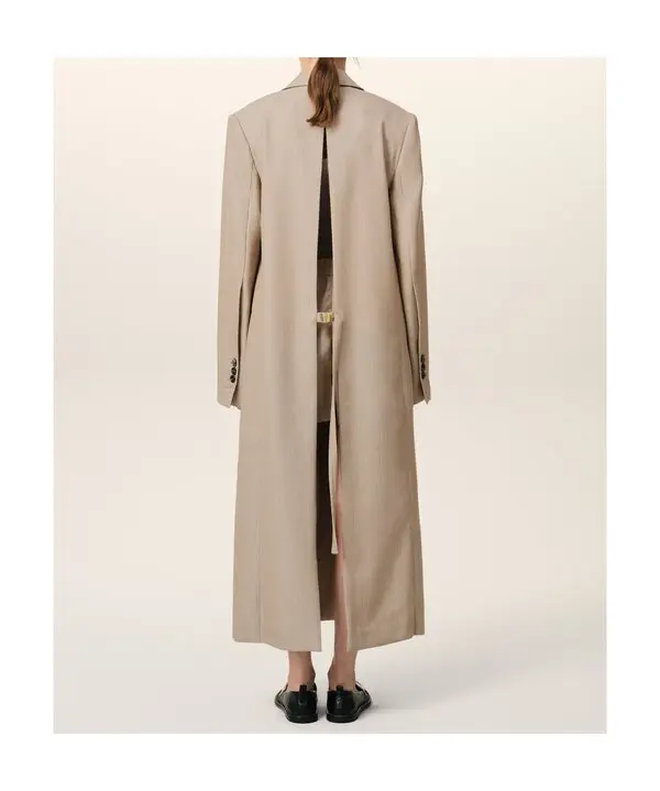 Ami Back Slit Long Coat