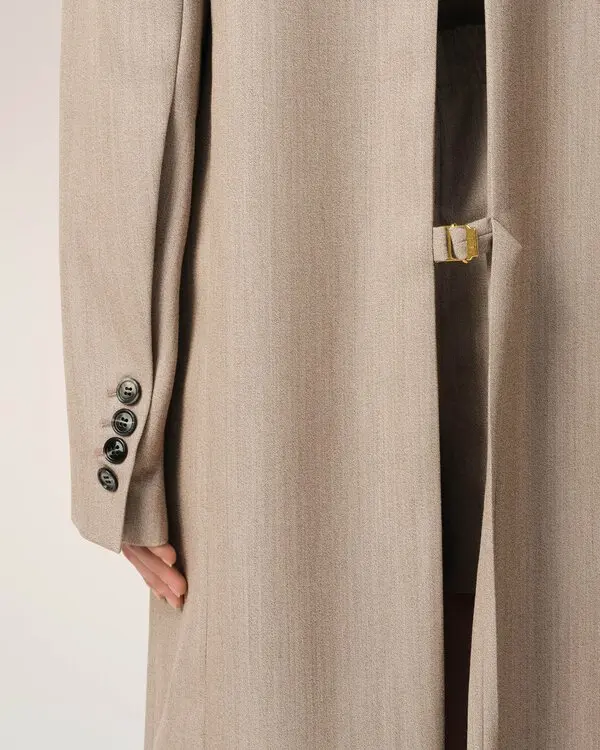 Ami Back Slit Long Coat