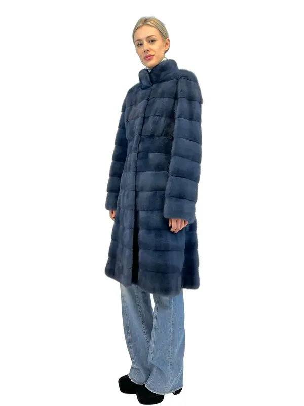 LISKA Long Sleeve Fur Coat