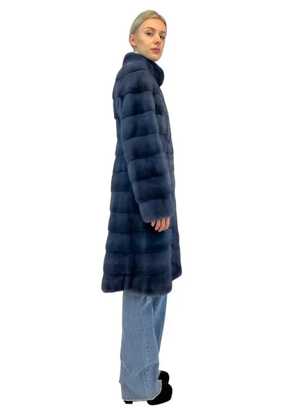 LISKA Long Sleeve Fur Coat