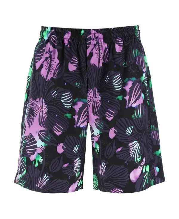MSGM Graphic Printed Bermuda Shorts - Black