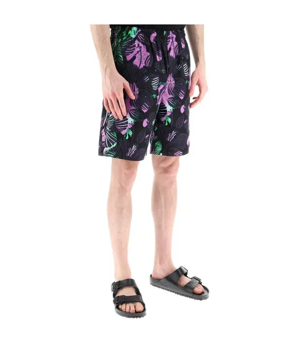 MSGM Graphic Printed Bermuda Shorts - Black