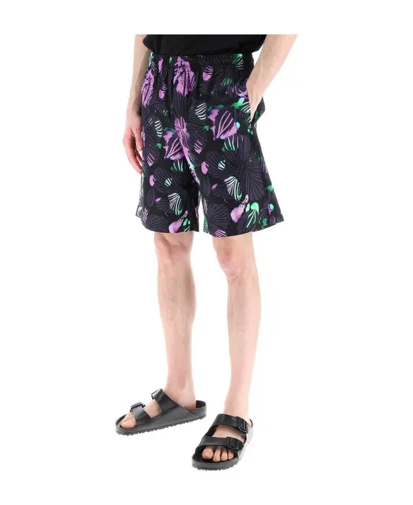 MSGM Graphic Printed Bermuda Shorts - Black