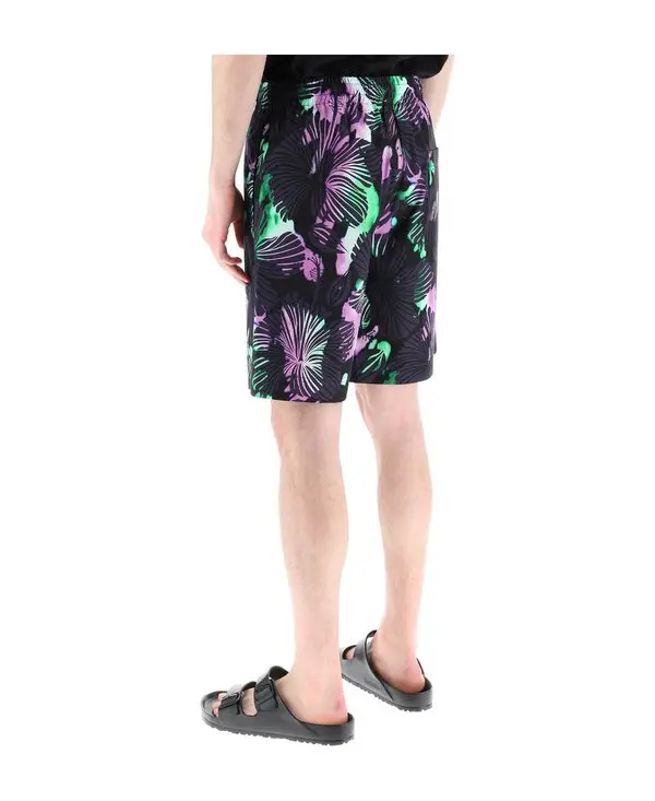 MSGM Graphic Printed Bermuda Shorts - Black