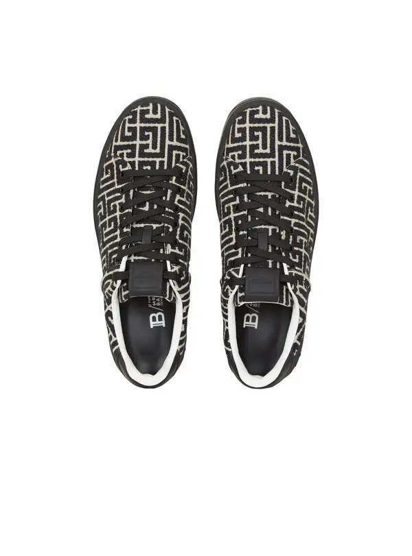 Balmain Monogram Jacquard B-court Sneakers - Black