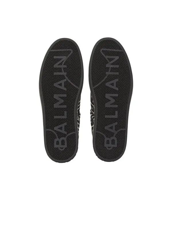 Balmain Monogram Jacquard B-court Sneakers - Black