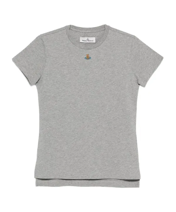 VIVIENNE WESTWOOD Orb-embellished Cotton T-shirt - Gray
