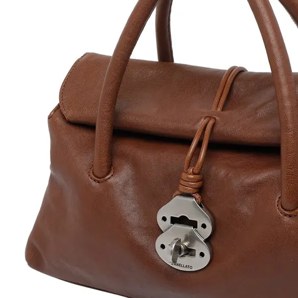 ZANELLATO Small Dotta Turn-lock Top Handle Bag - Brown