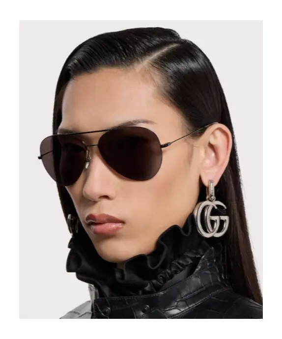 Gucci Aviator Sunglasses With Interlocking G Detail