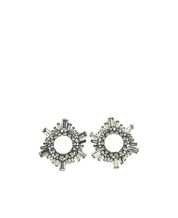 Amina Muaddi Logo Earrings - Gray