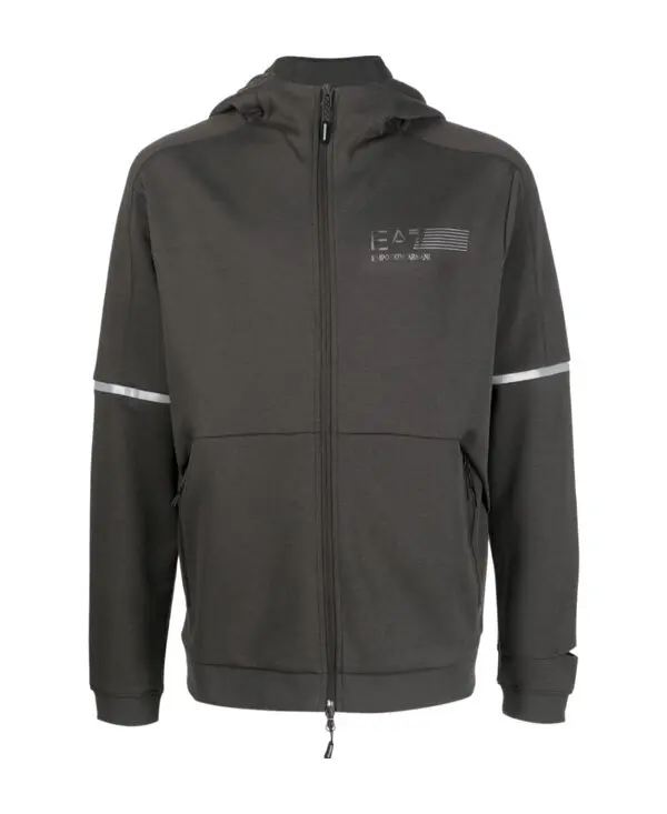 EA7 Logo-print Zip-up Hoodie