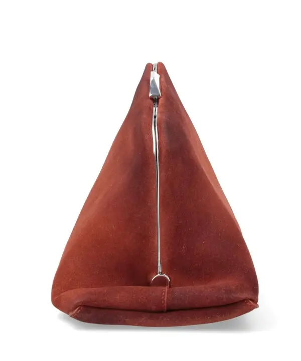 Attico Logo Detailed Irregular Shape Clutch Bag - Red