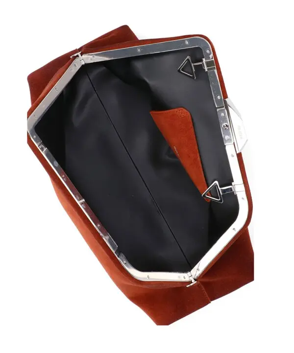 Attico Logo Detailed Irregular Shape Clutch Bag - Red