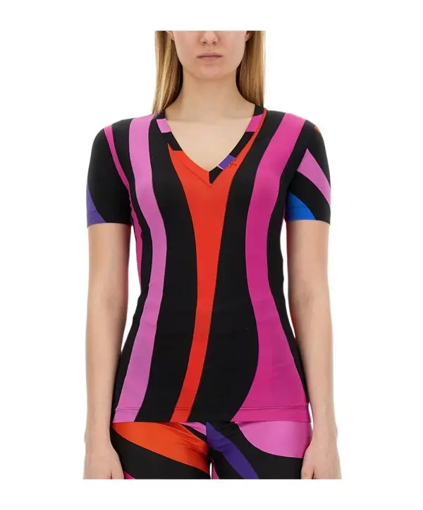Emilio Pucci Swirl Pattern T Shirt - Black
