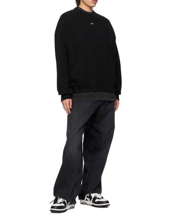 Off-White Logo Printed Crewneck Sweatshirt - Black