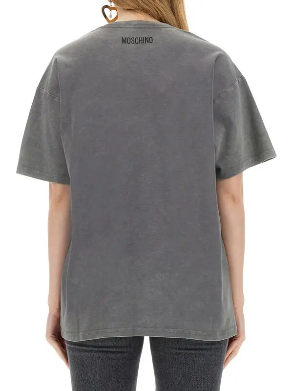Moschino Slogan Printed Crewneck T-shirt