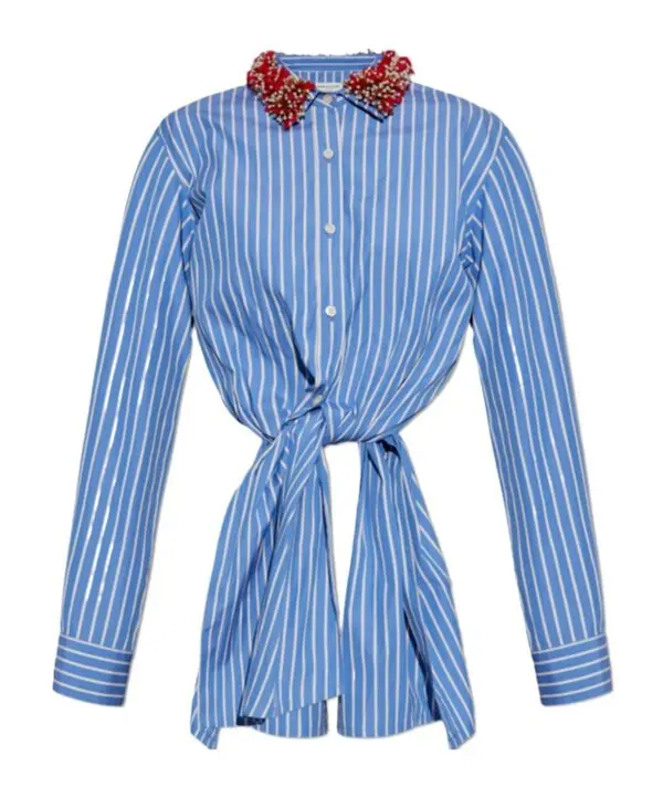 Dries Van Noten Calbero Striped Long-sleeve Shirt