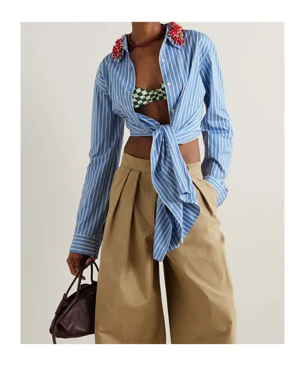 Dries Van Noten Calbero Striped Long-sleeve Shirt
