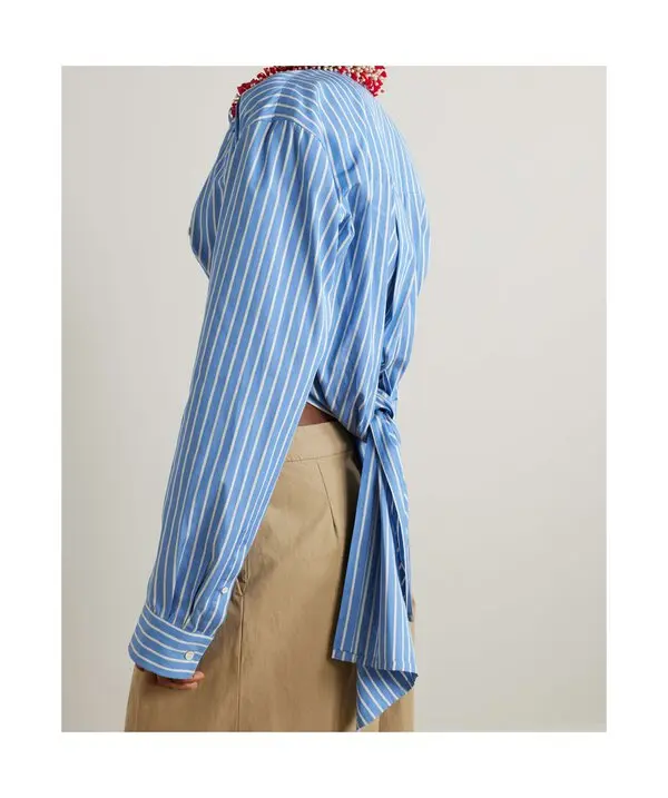 Dries Van Noten Calbero Striped Long-sleeve Shirt