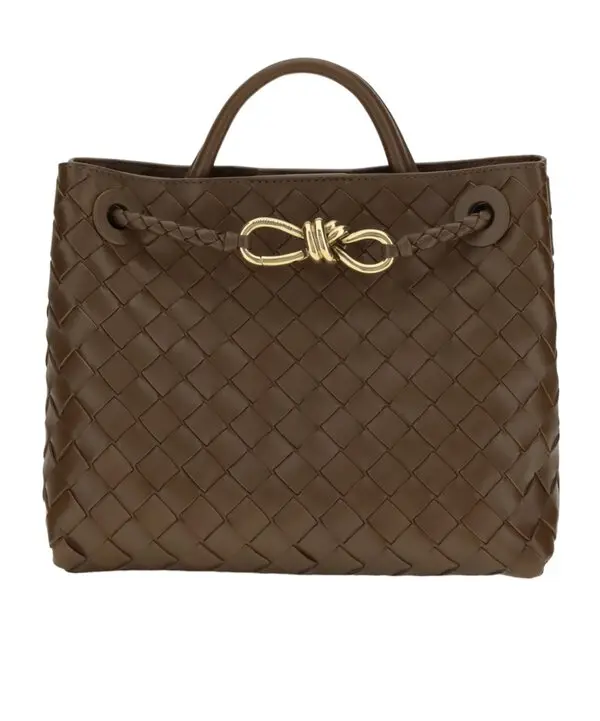 Bottega Veneta Andiamo Small Woven Tote Bag - Brown