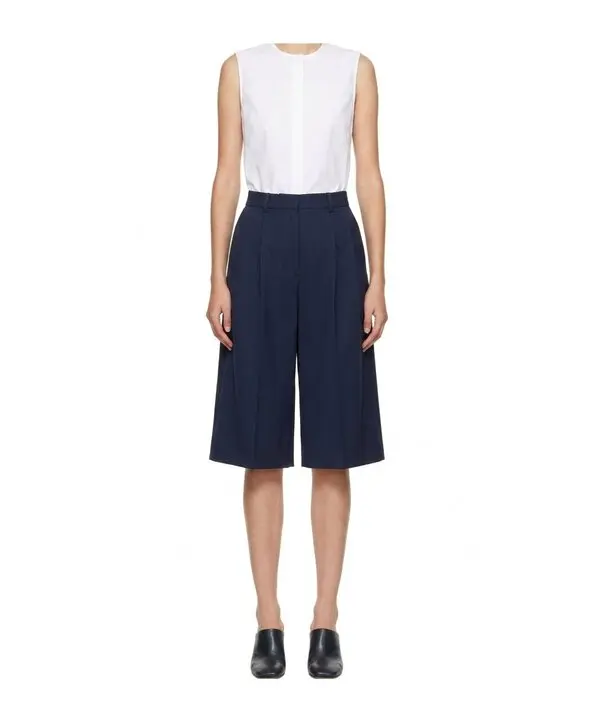 Celine Bermudas In Cotton And Wool Gabardine
