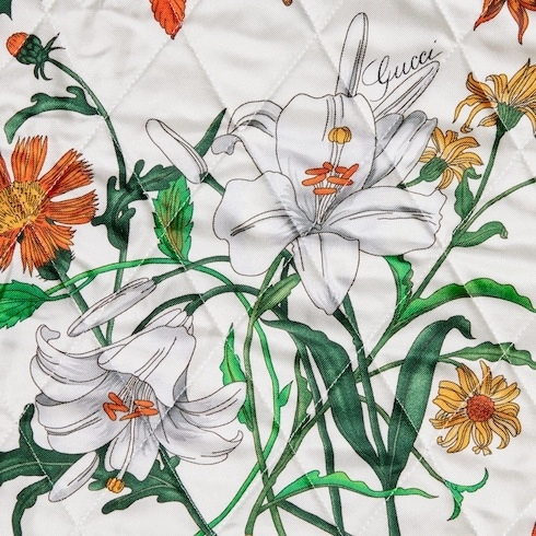 Gucci Printed Quilted Twill Long Dress