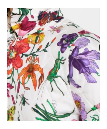Gucci Printed Quilted Twill Long Dress