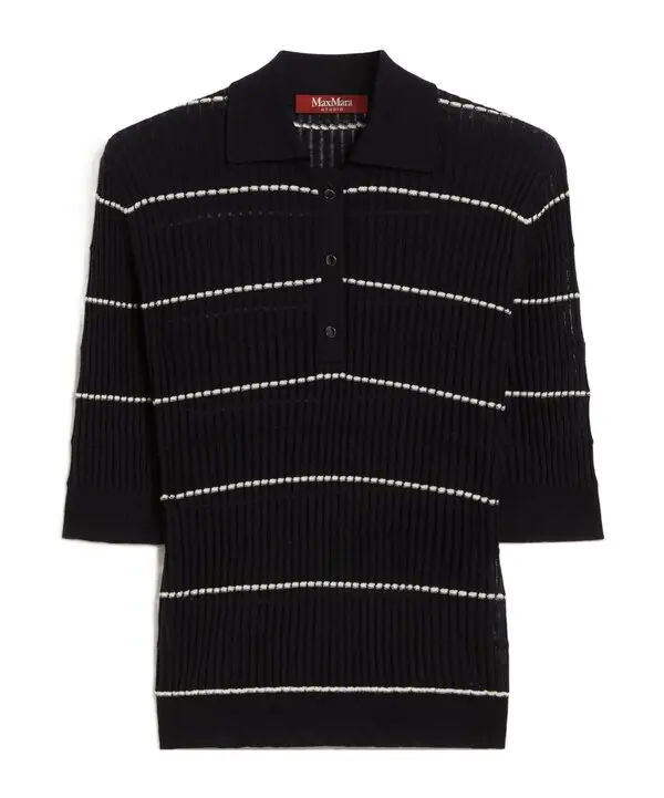Max Mara Gallo Knitted Polo Shirt - Blue