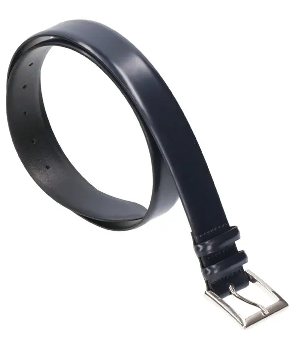 ORTIGNI Leather Belt With Pointed Tip Buckle - Black