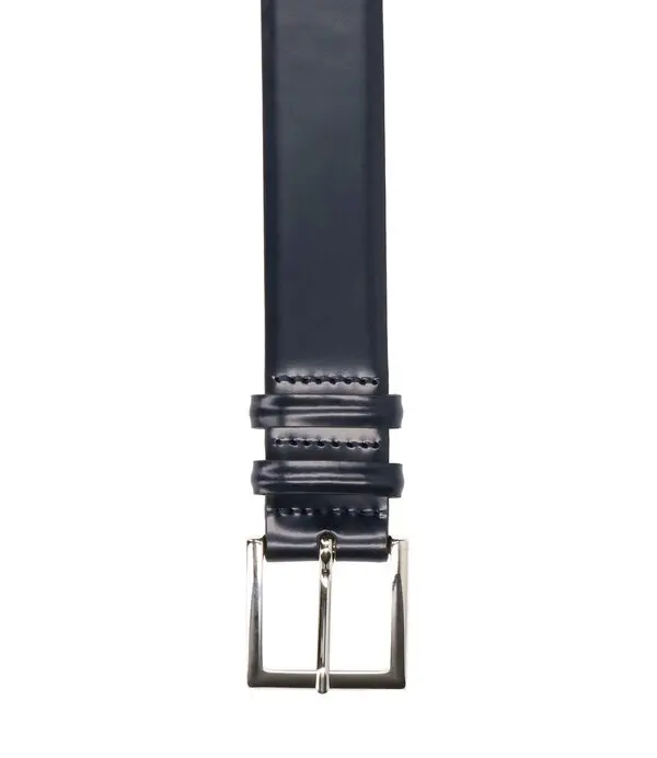 ORTIGNI Leather Belt With Pointed Tip Buckle - Black