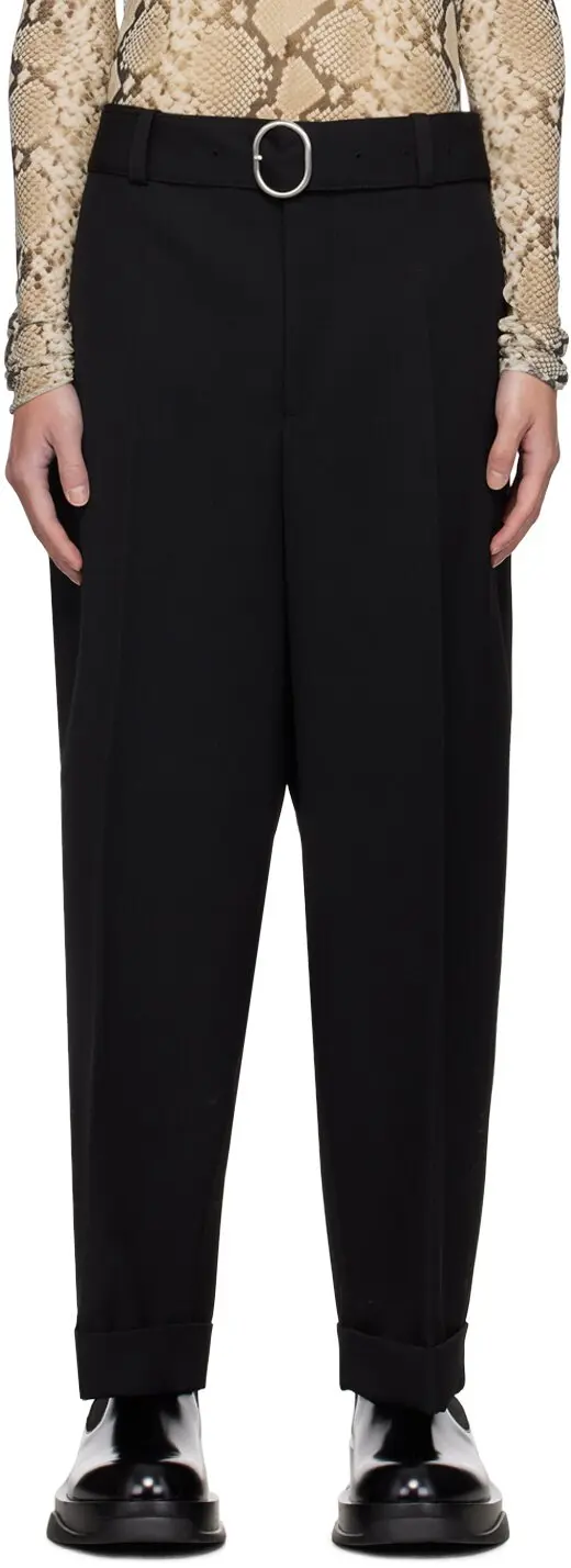 JIL SANDER Straight-leg Pleat-detailed Belted Trousers